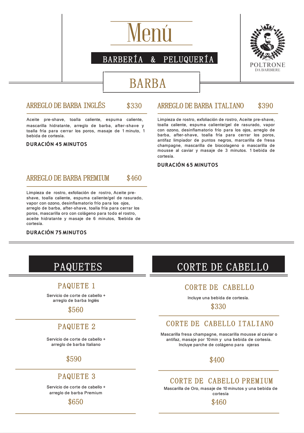 Poltrone Da Barbiere - Servicios